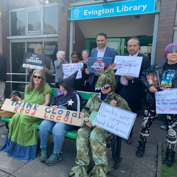 Save Our Libraries – 40 people outside Evington Library – Evington Echo
