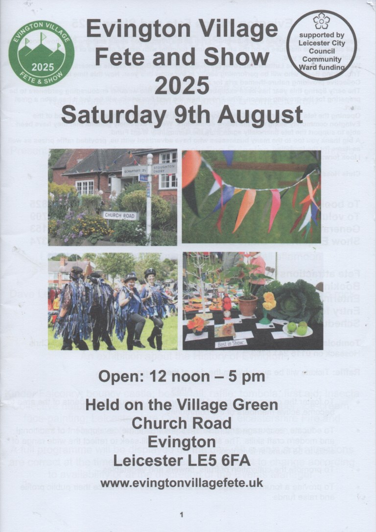 Evington Village Fete and Show – 9th August 2025 – Evington Echo